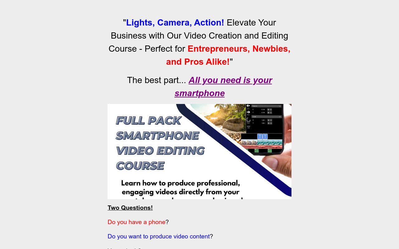 Full pack smartphone video creation and editing